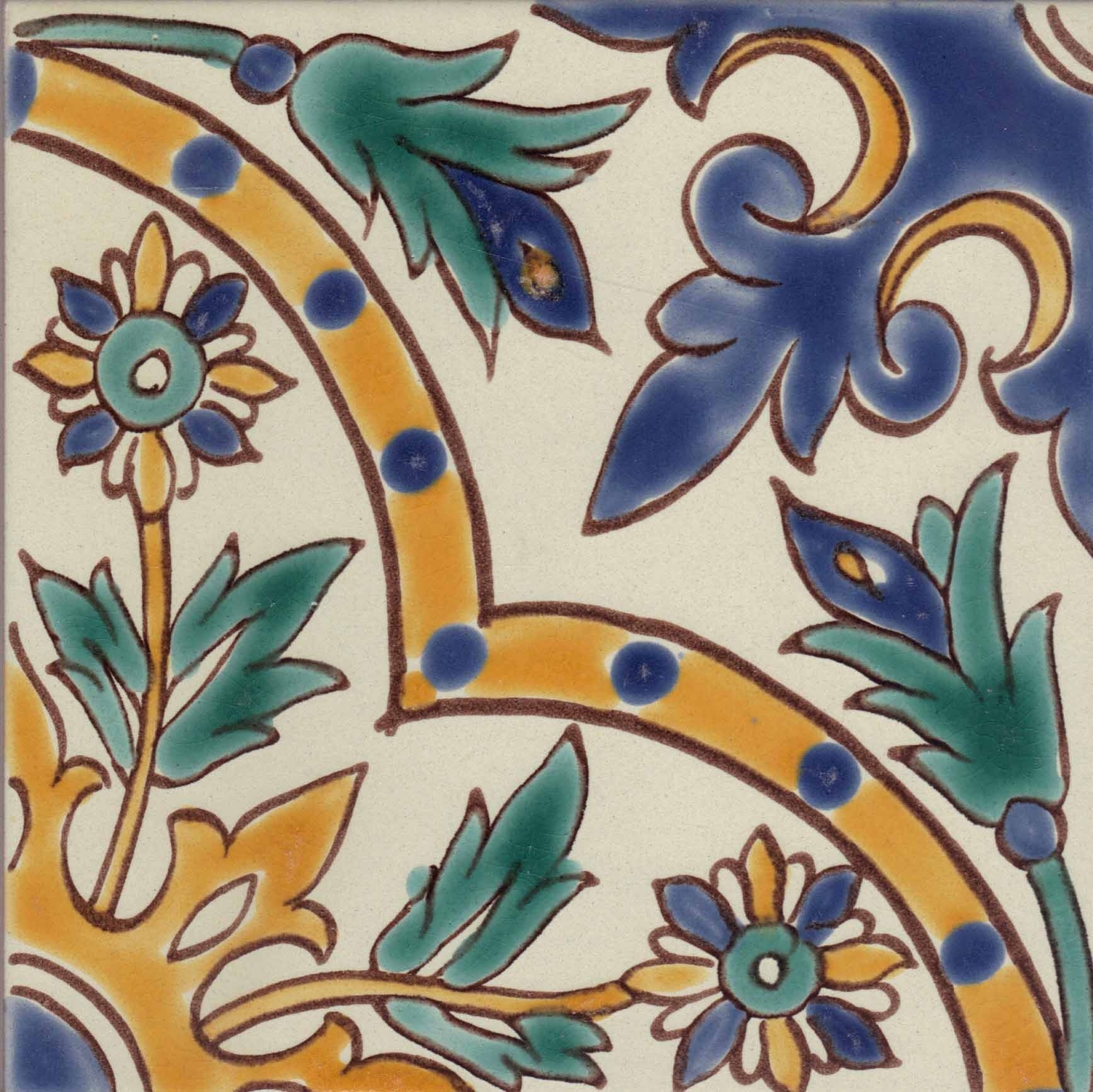 Beltile Capri Hand Painted Ceramic Tile - 15 cm x 15 cm - BelTile Call ...