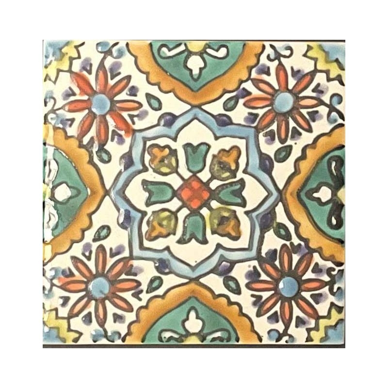 Tunisian Artisanale HOUDA Ceramic Tile 4x4 | Unique Tile & Stone