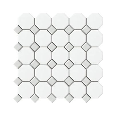 Octagon and Dot Porcelain Mosaic Tiles